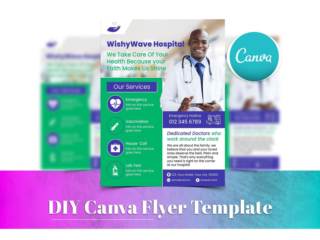 Doctor Flyer, Family Doctor Design, Hospital Flyer, DIY Canva Health ...