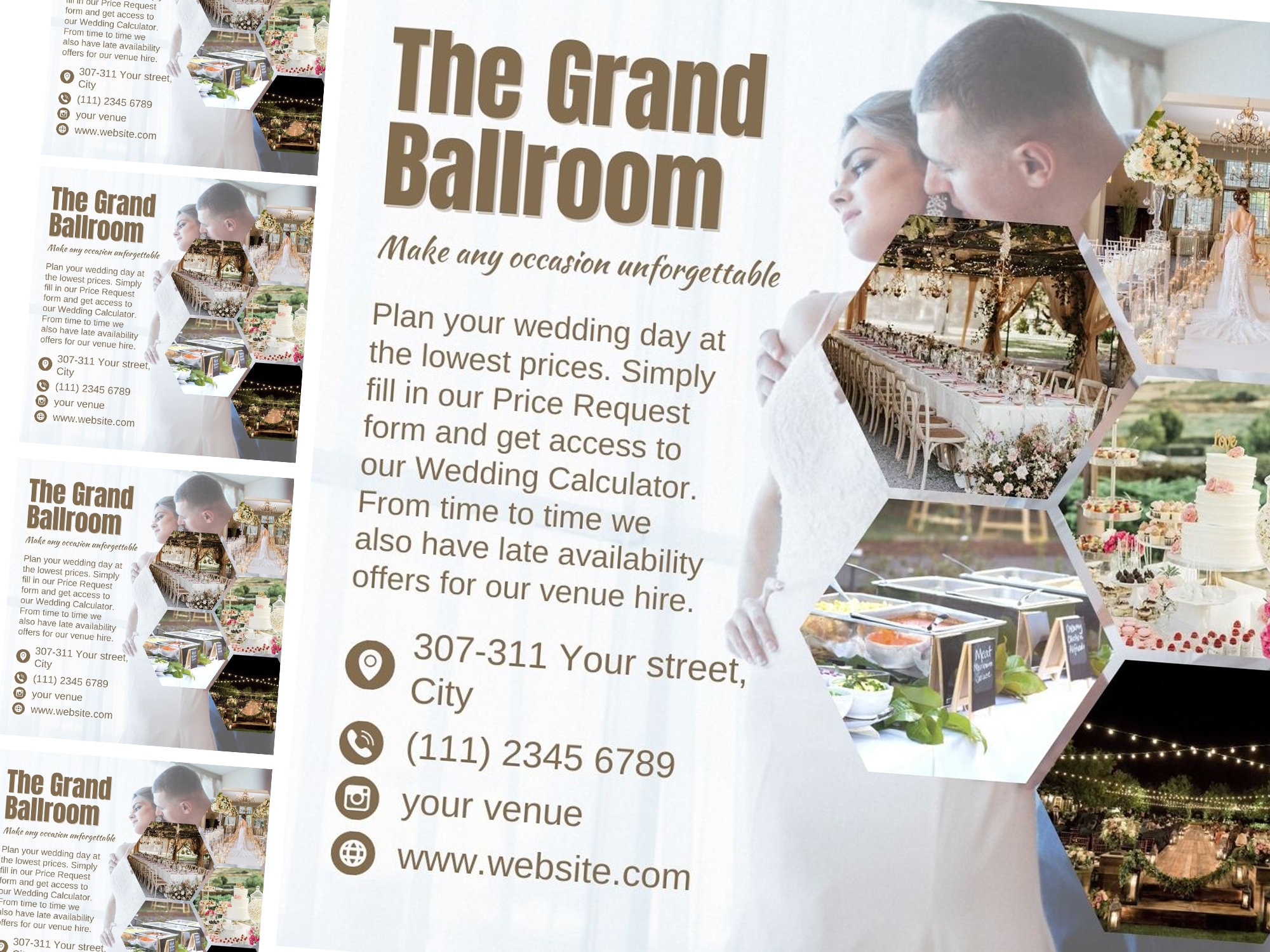 Wedding Venue Flyer, Event Venue, Editable Flyer Design, DIY Canva ...