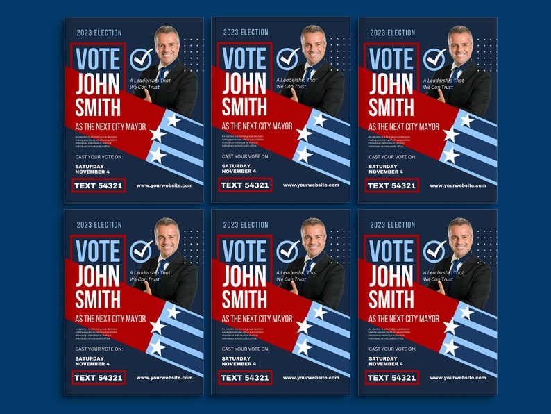 Election Flyer, Printable Election Card Design, DIY Canva Election ...
