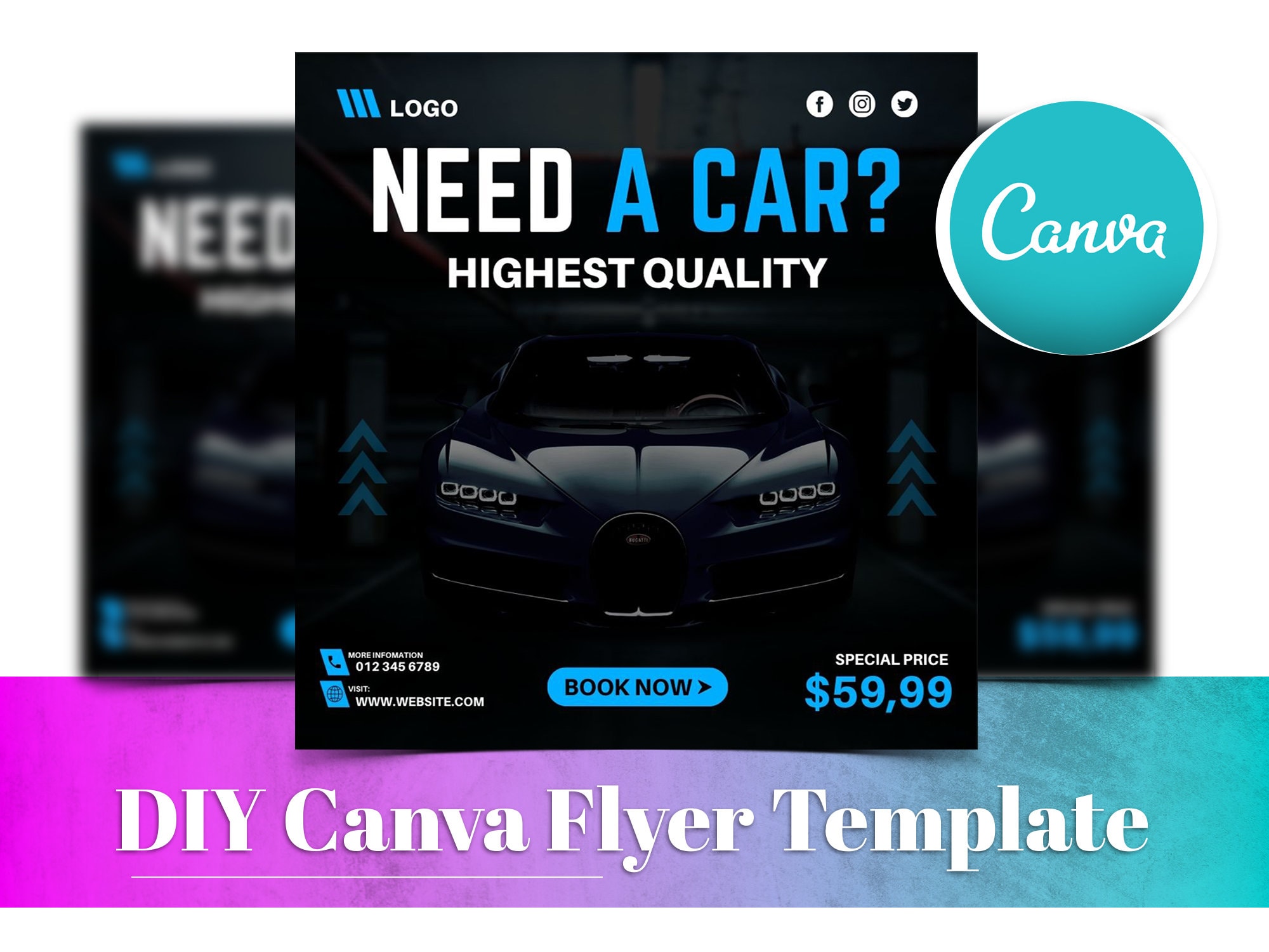 Car Sale Flyer, Editable Car for Sale Design, DIY Canva Auto Sale ...