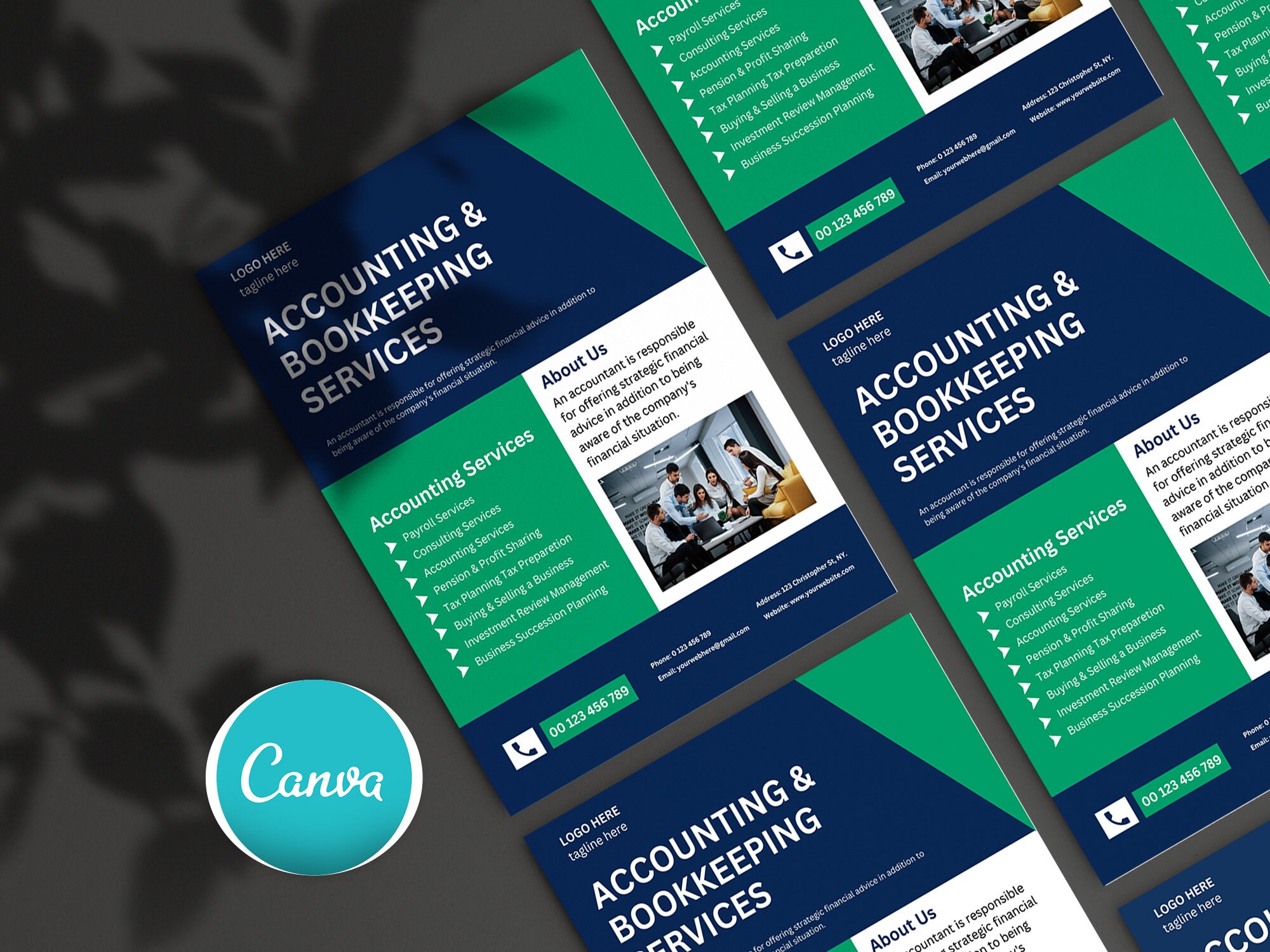 Bookkeeping Flyer, Accounting Services Design, DIY Canva Certified ...