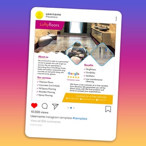 Epoxy Flooring Flyer, DIY Canva Flooring Service Template, Editable ...