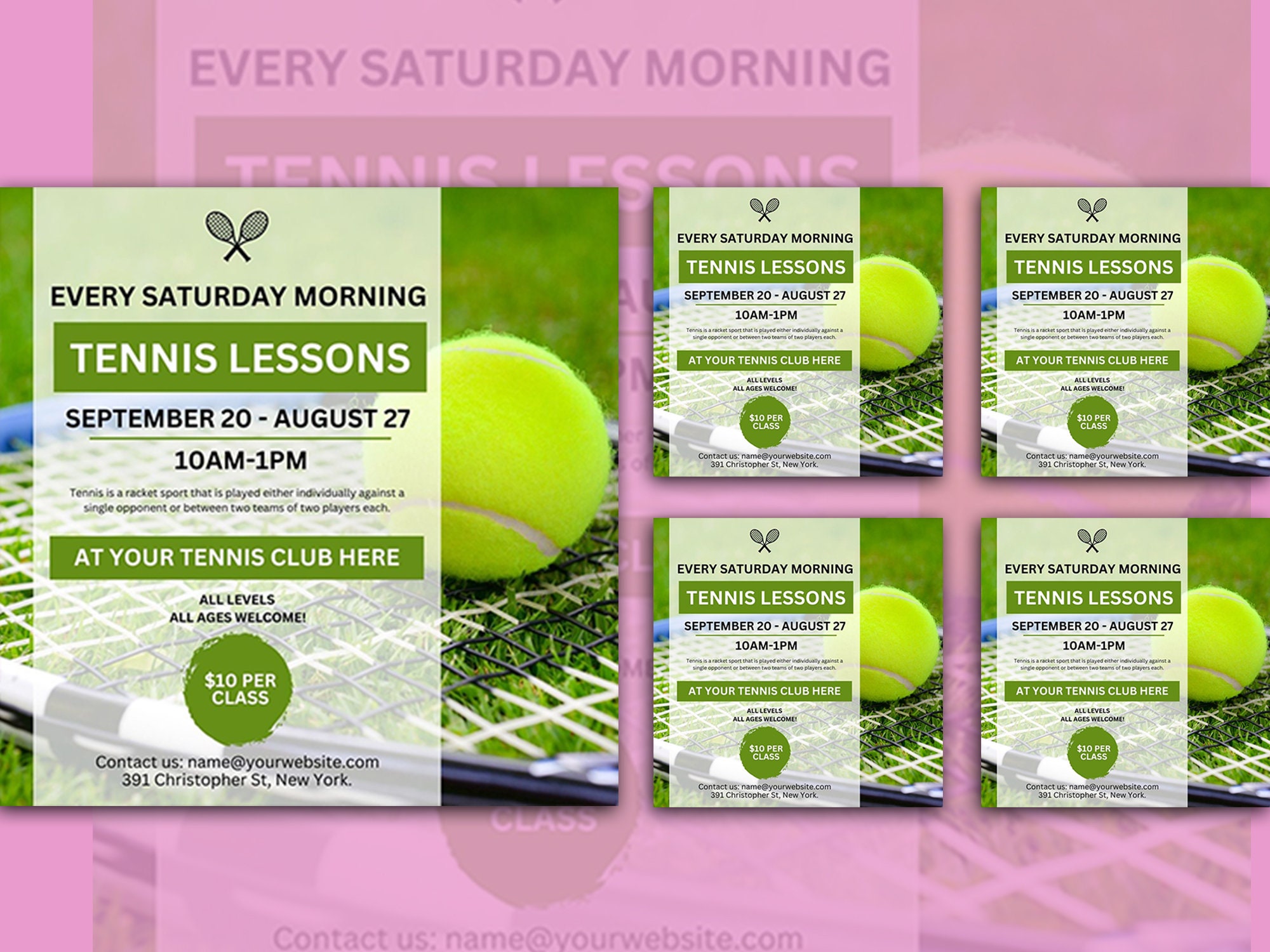 Tennis Lessons Flyer, Tennis Academy Flyer, Editable Flyer ,canva ...