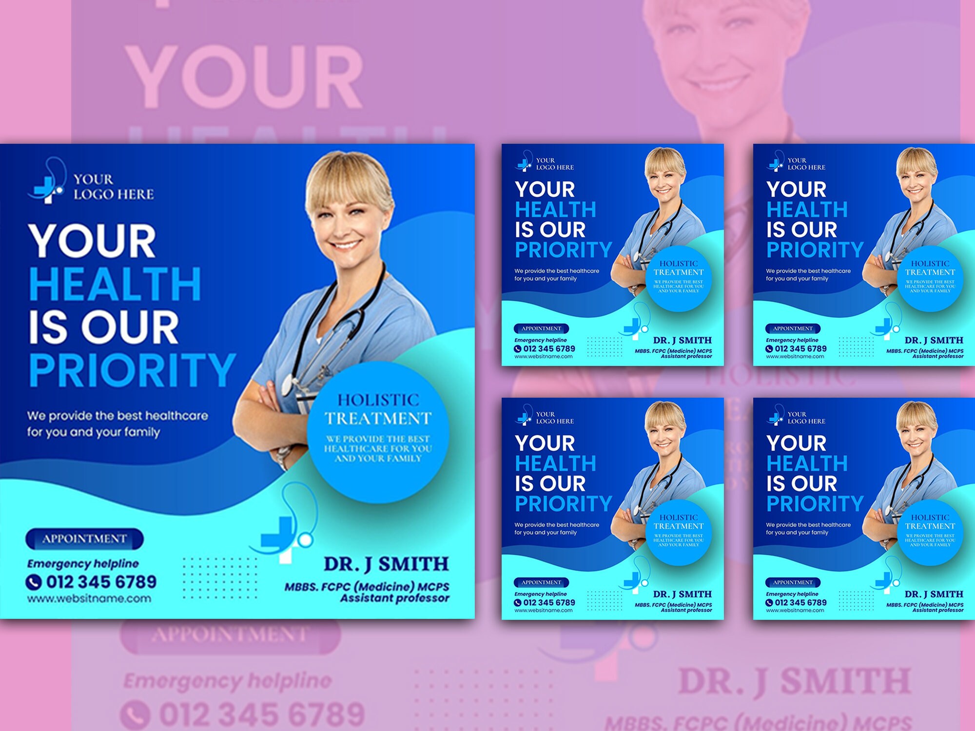 Doctor Flyer, Family Doctor Design, Hospital Flyer, DIY Canva Health ...