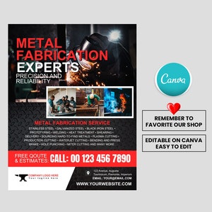 Iron Works Flyer, Printable Metal Works Service Design, DIY Canva Iron ...