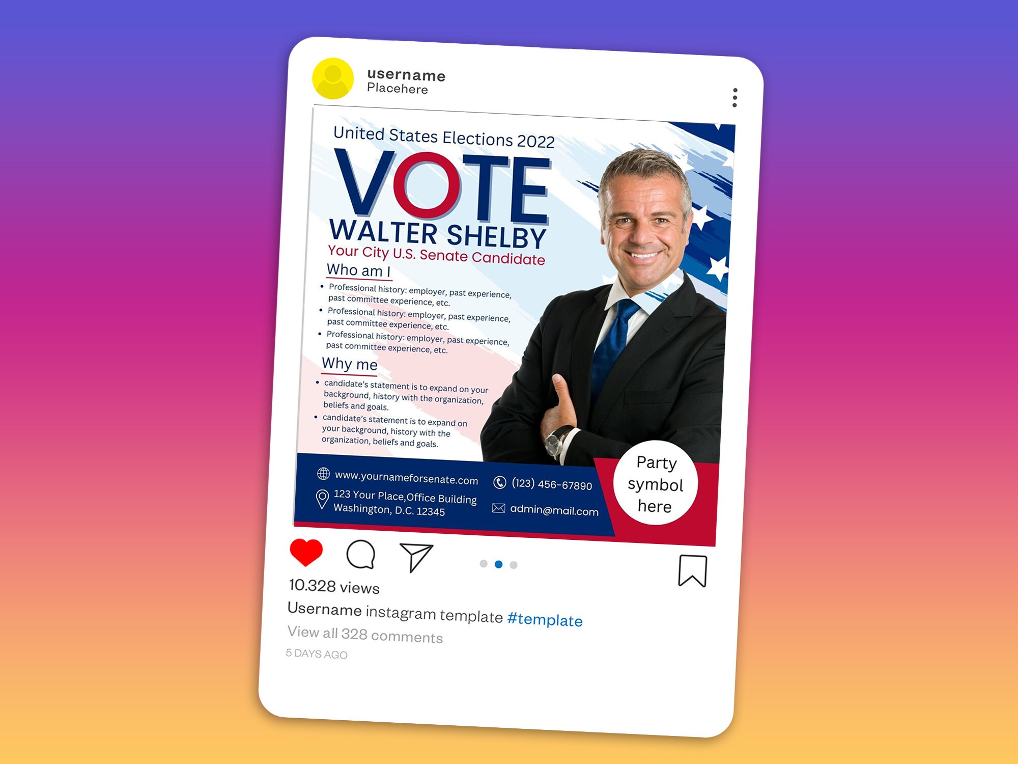 Election Flyer Printable Election Card Design DIY Canva - Etsy