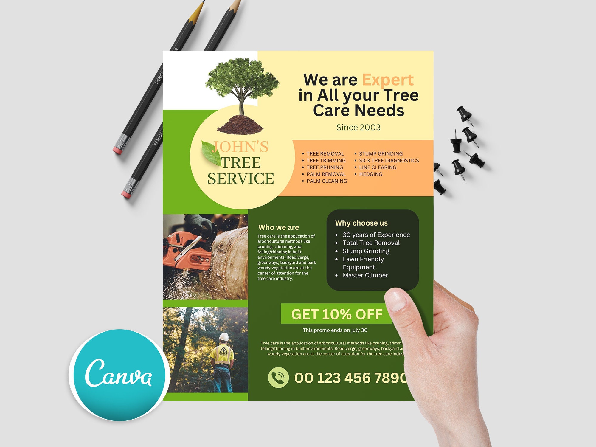 Tree Services Flyer, Printable Tree Trimming Service Flyer Design, DIY ...