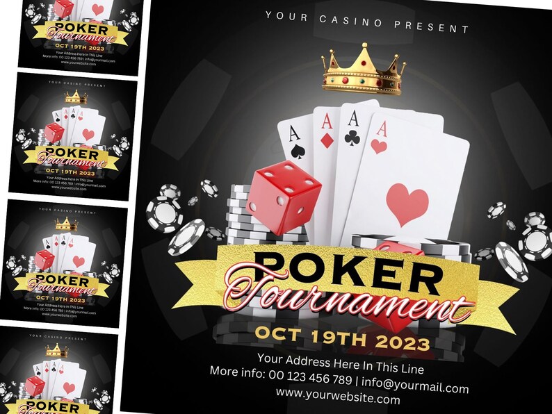 Poker Flyer, Poker Tournament Design, DIY Canva Poker Event Instagram ...