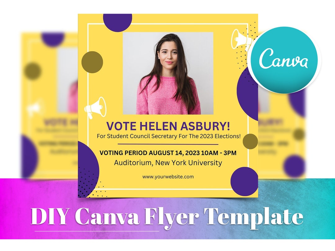 Election Flyer, Campaign Flyer, DIY Canva Student Council Election ...
