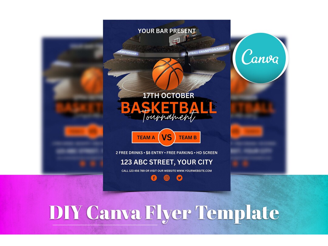 Basketball Tournament Flyer, Basketball Flyer, Editable Flyer , DIY ...