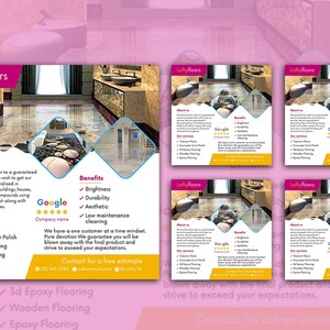 Epoxy Flooring Flyer, DIY Canva Flooring Service Template, Editable ...
