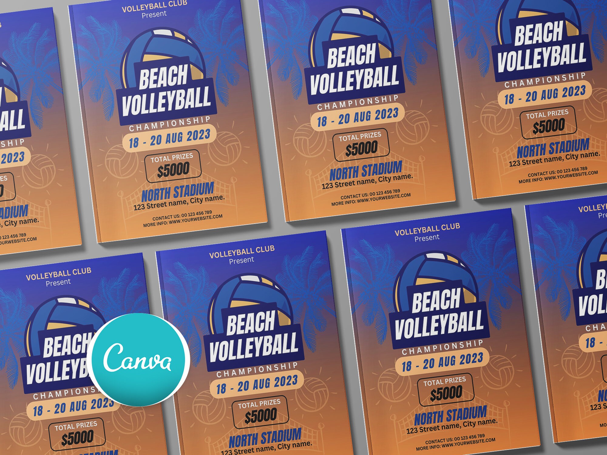 Volleyball Flyer, Volleyball Tournament Design, DIY Canva Volleyball ...