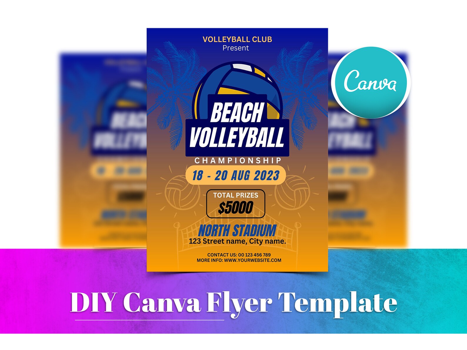 Volleyball Flyer, Volleyball Tournament Design, DIY Canva Volleyball ...