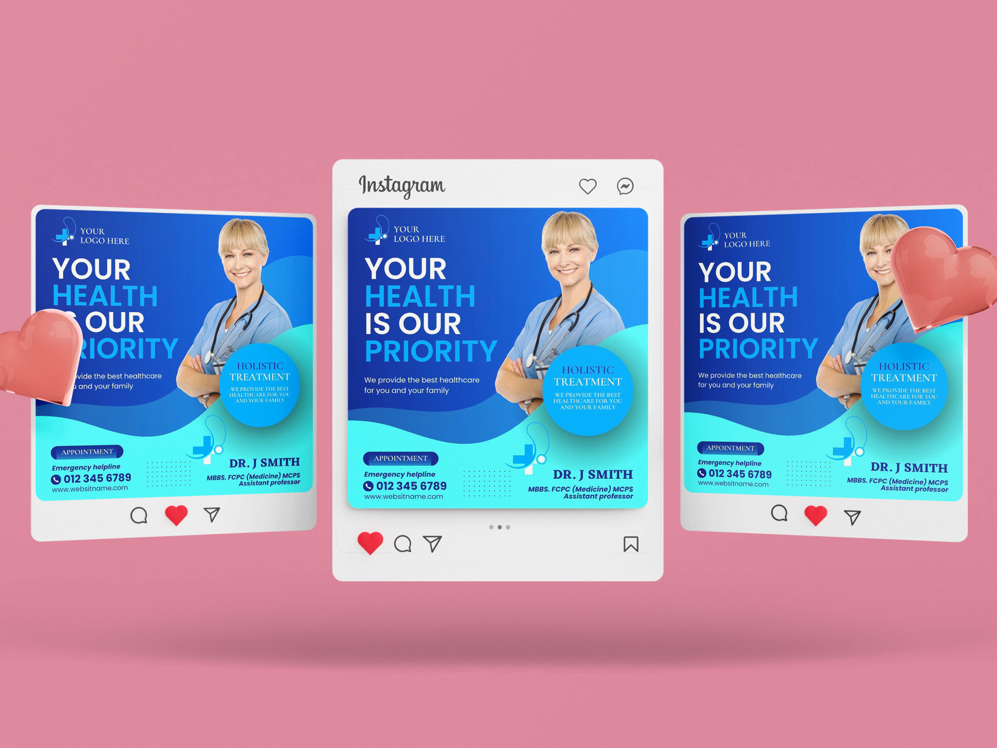 Doctor Flyer, Family Doctor Design, Hospital Flyer, DIY Canva Health ...