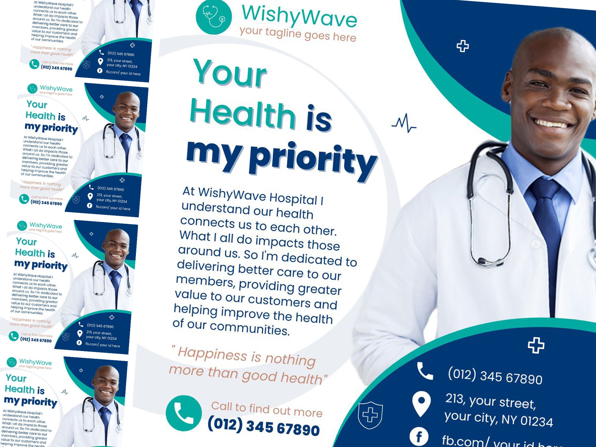 Doctor Flyer Family Doctor Design Hospital Flyer DIY Canva - Etsy