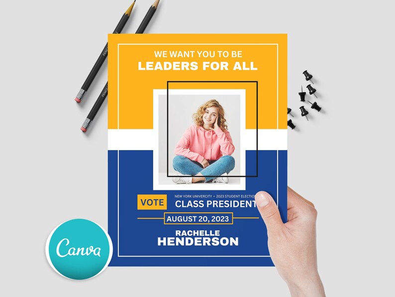 Election Flyer, Campaign Flyer, DIY Canva Student Council Election ...