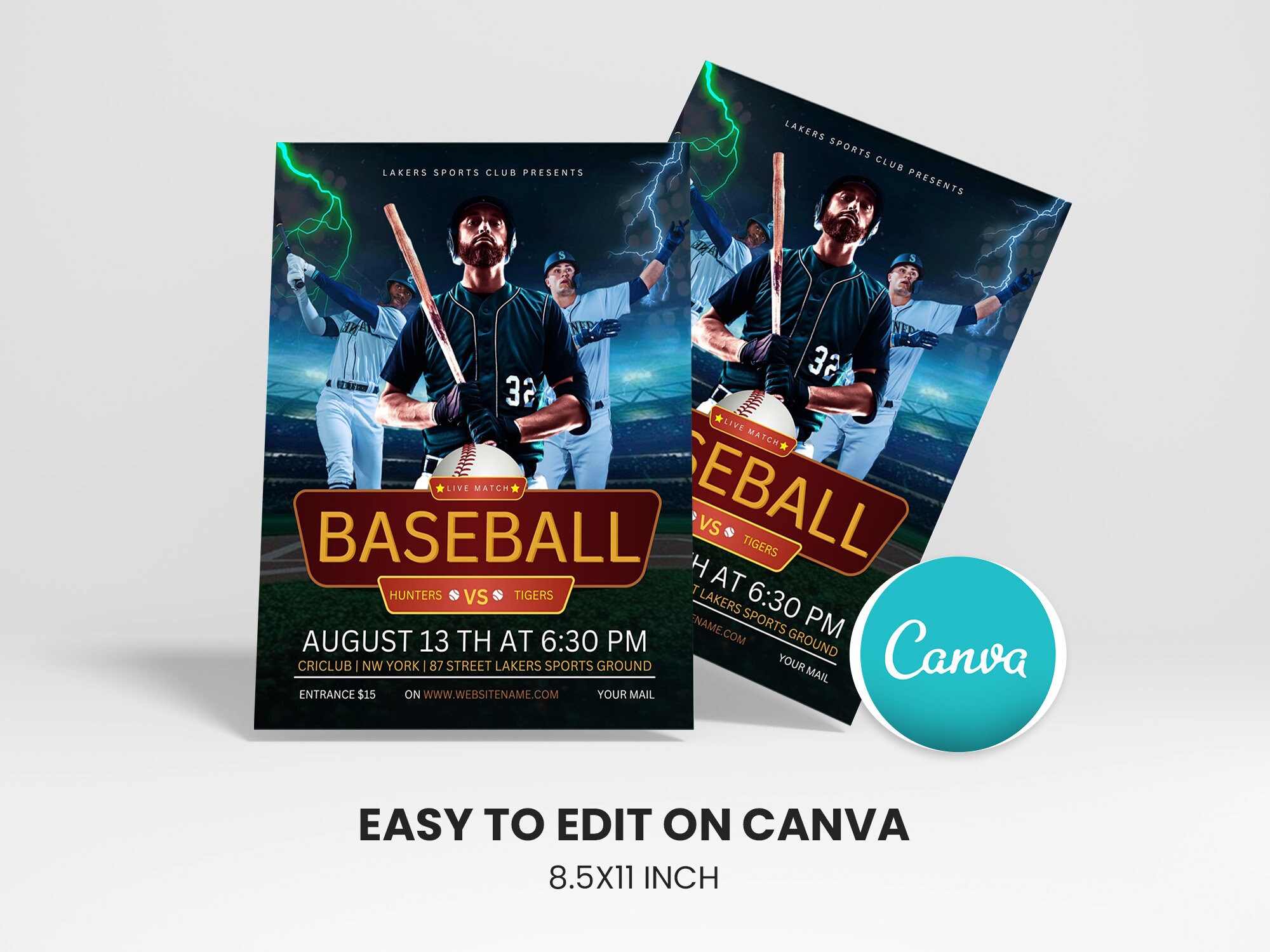 Baseball Flyer, Baseball Tournament Flyer, DIY Canva Baseball Schedule ...
