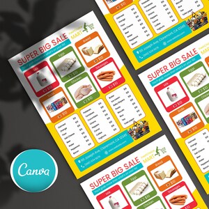 Supermarket Flyer, Grocery Flyer, Editable Flyer , DIY Canva Poster ...
