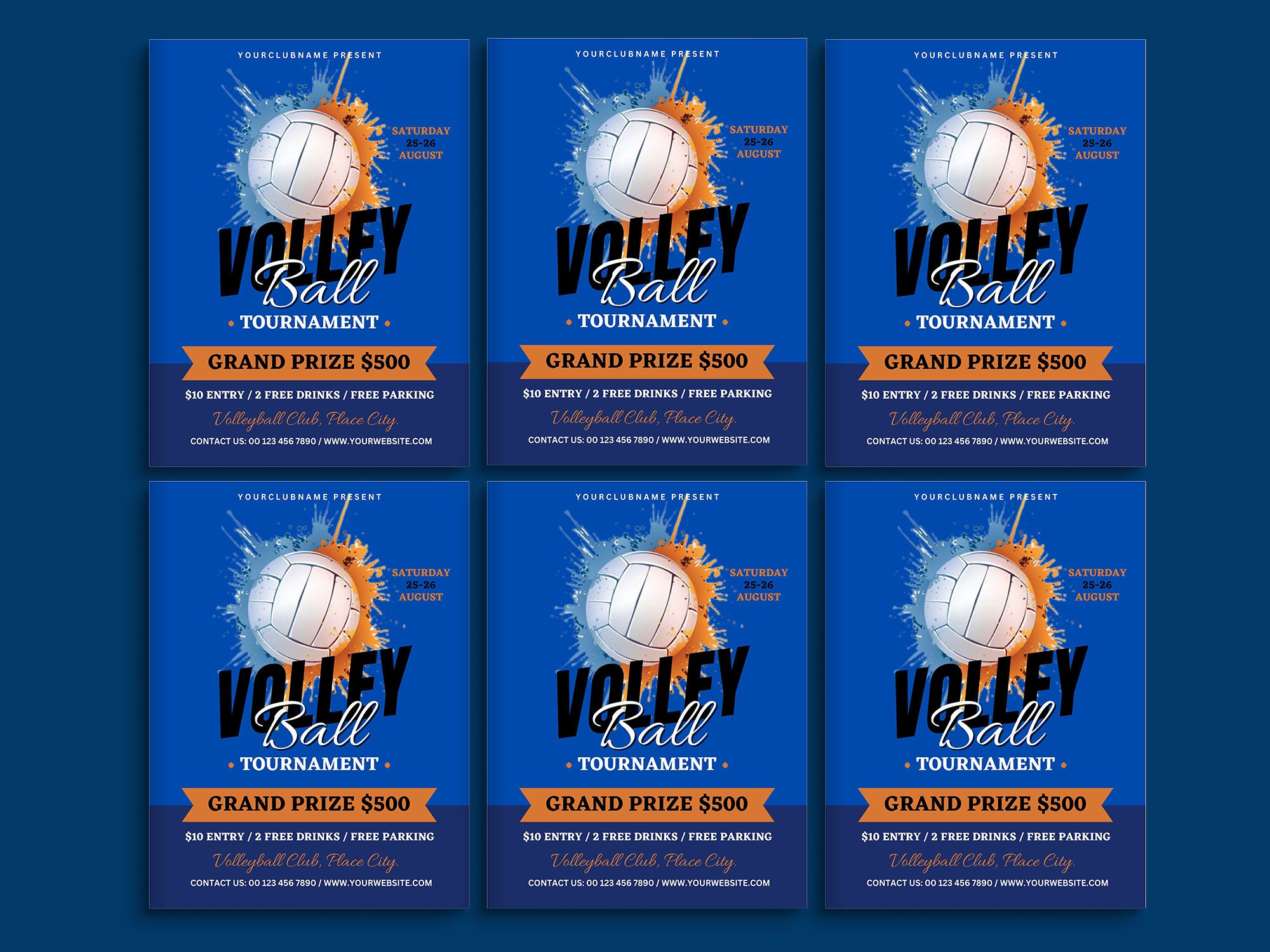 Volleyball Flyer, Volleyball Tournament Design, DIY Canva Volleyball ...