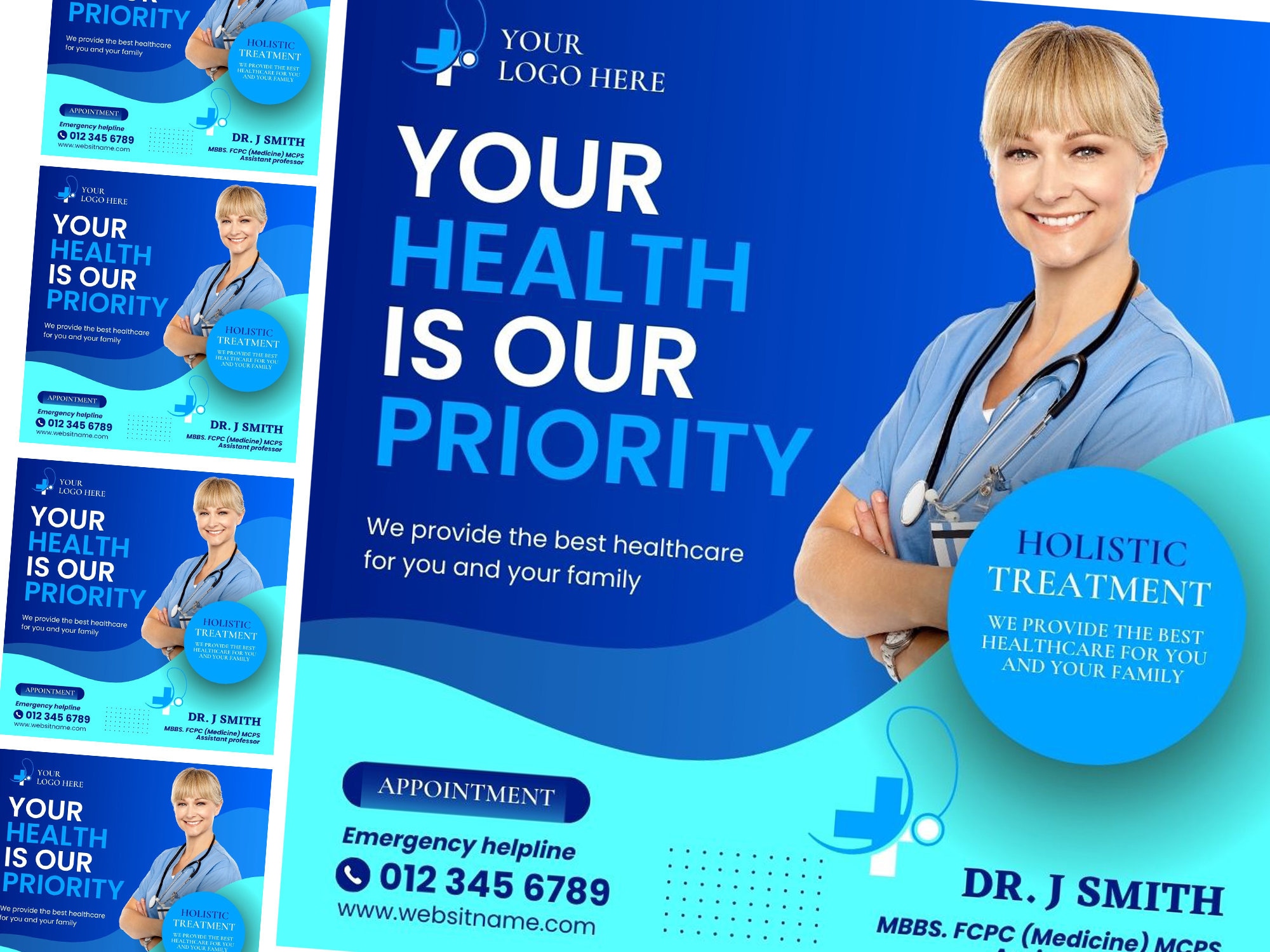 Doctor Flyer, Family Doctor Design, Hospital Flyer, DIY Canva Health ...