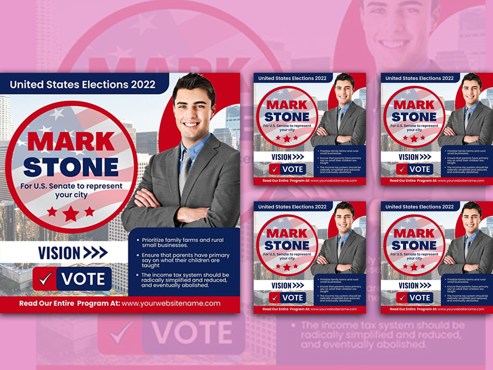 Election Flyer, Printable Election Card Design, DIY Canva Election ...