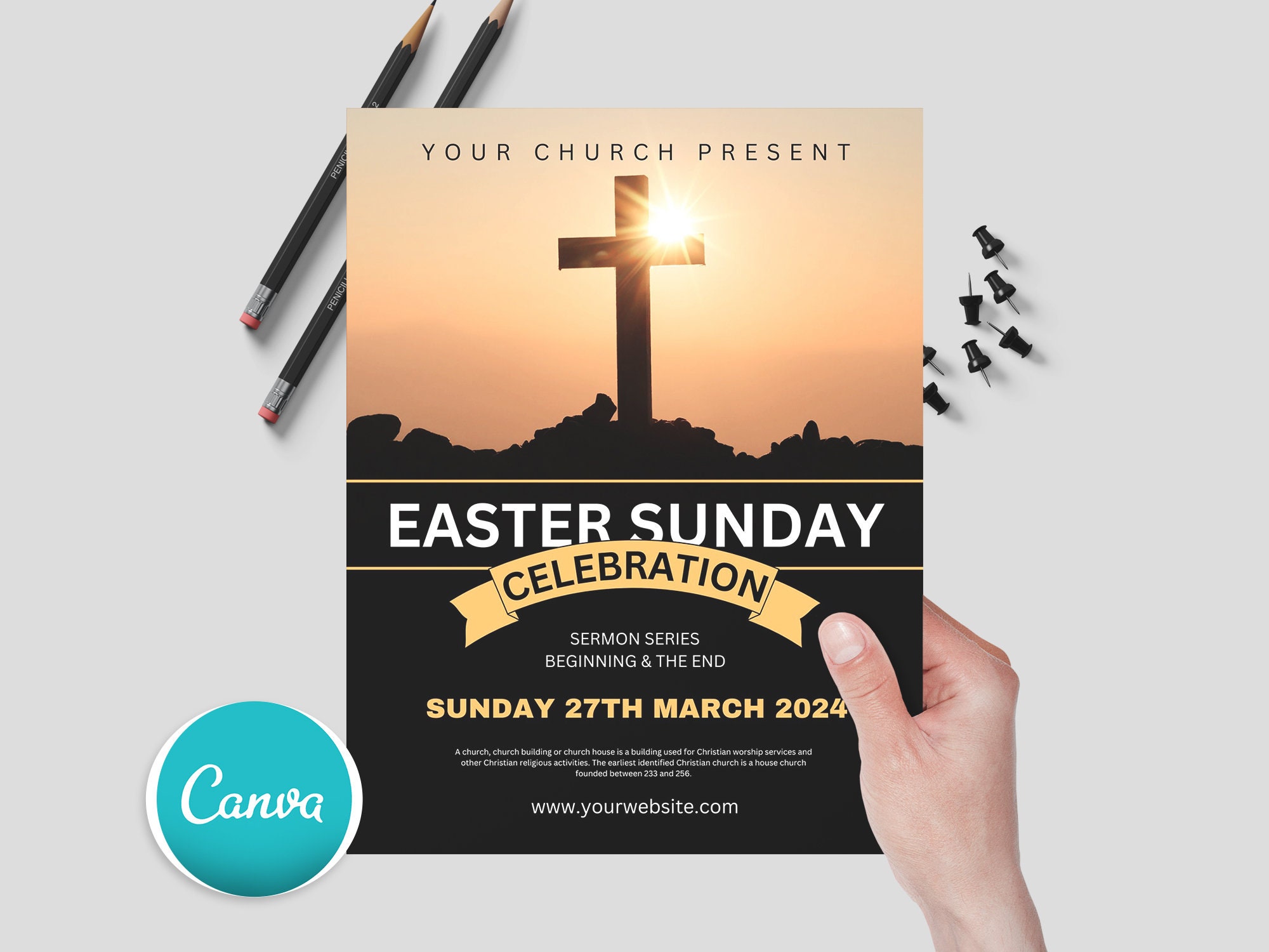 Church Flyer, Church Event Flyer, DIY Canva Church Program Flyer ...
