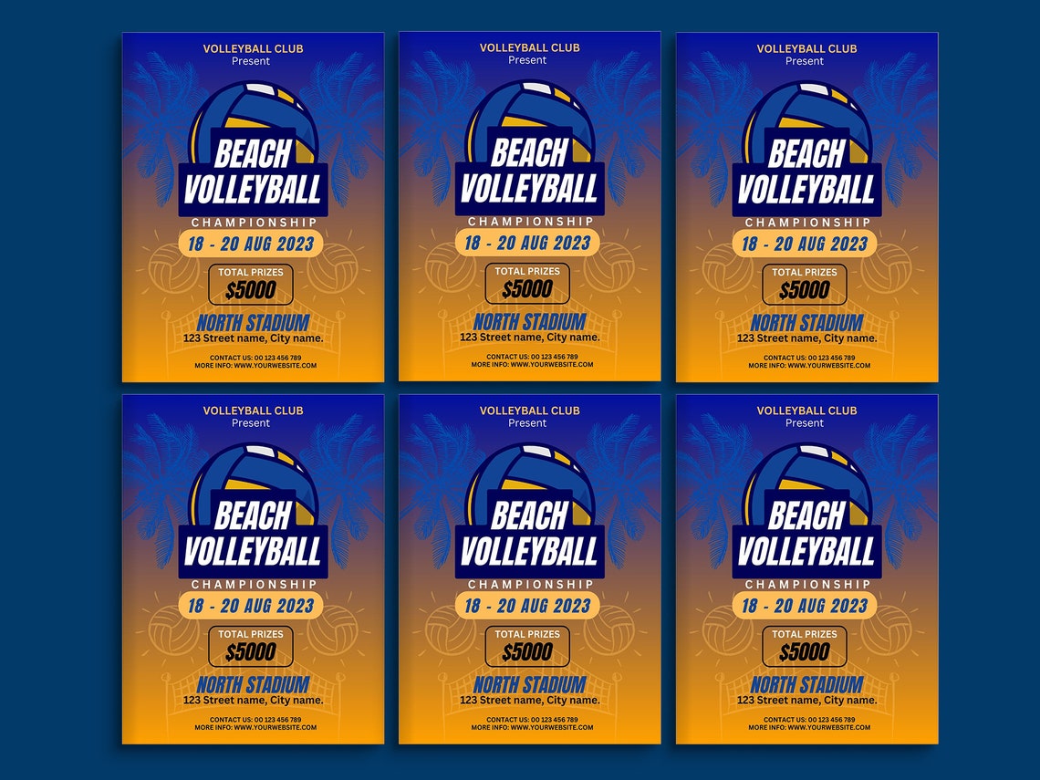 Volleyball Flyer, Volleyball Tournament Design, DIY Canva Volleyball ...