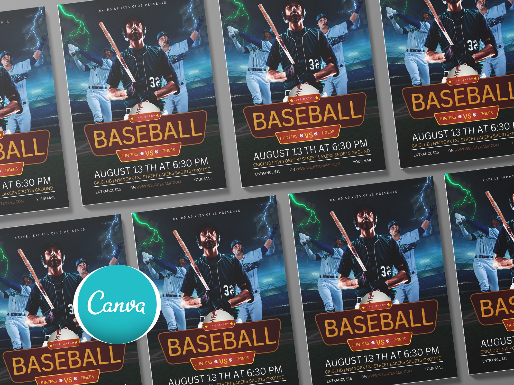 Baseball Flyer, Baseball Tournament Flyer, DIY Canva Baseball Schedule ...
