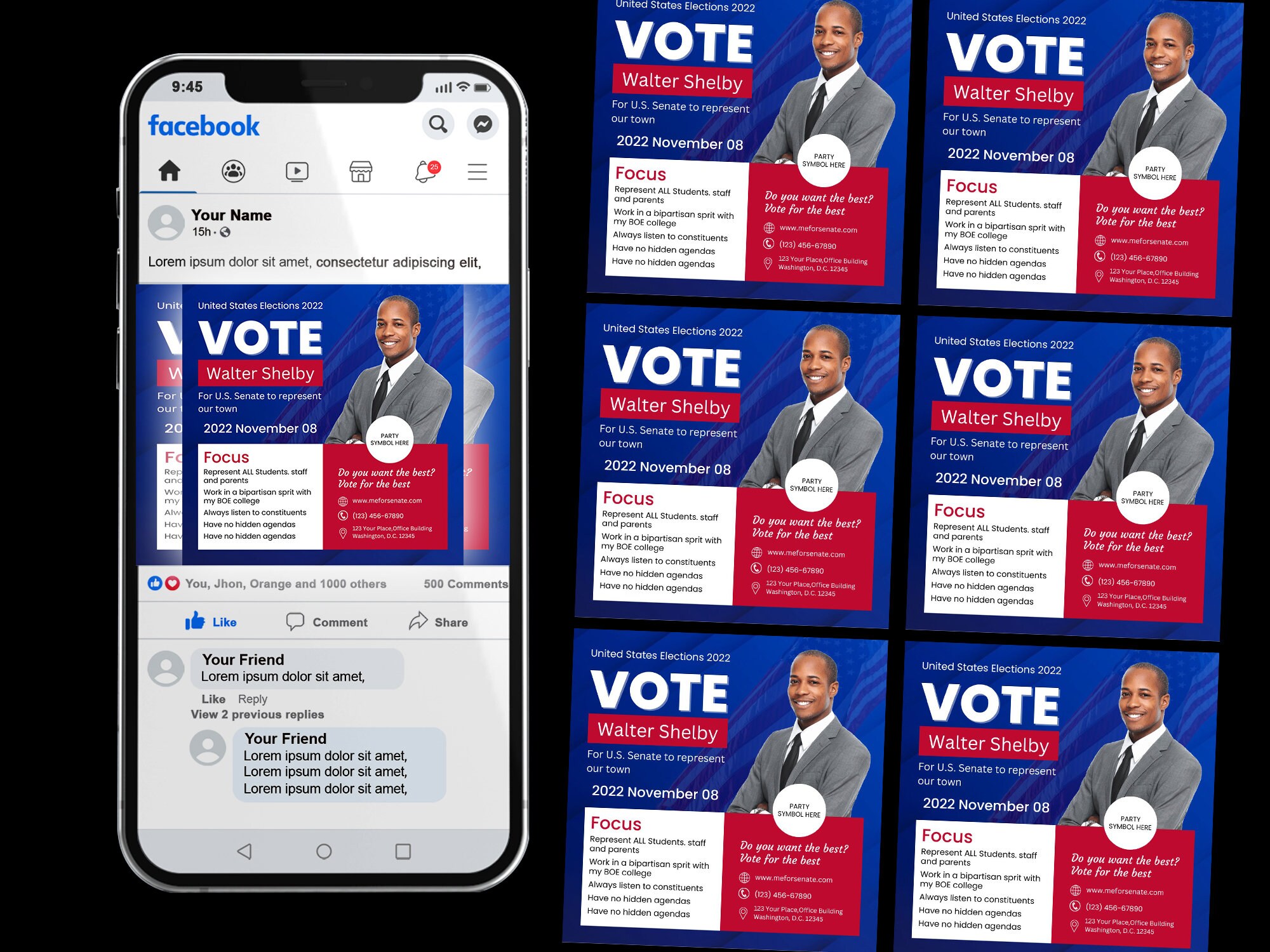 Election Flyer Printable Election Card Design DIY Canva - Etsy