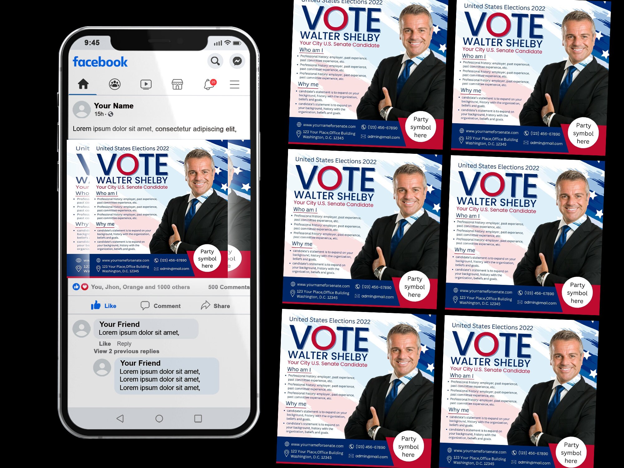 Election Flyer Printable Election Card Design DIY Canva - Etsy
