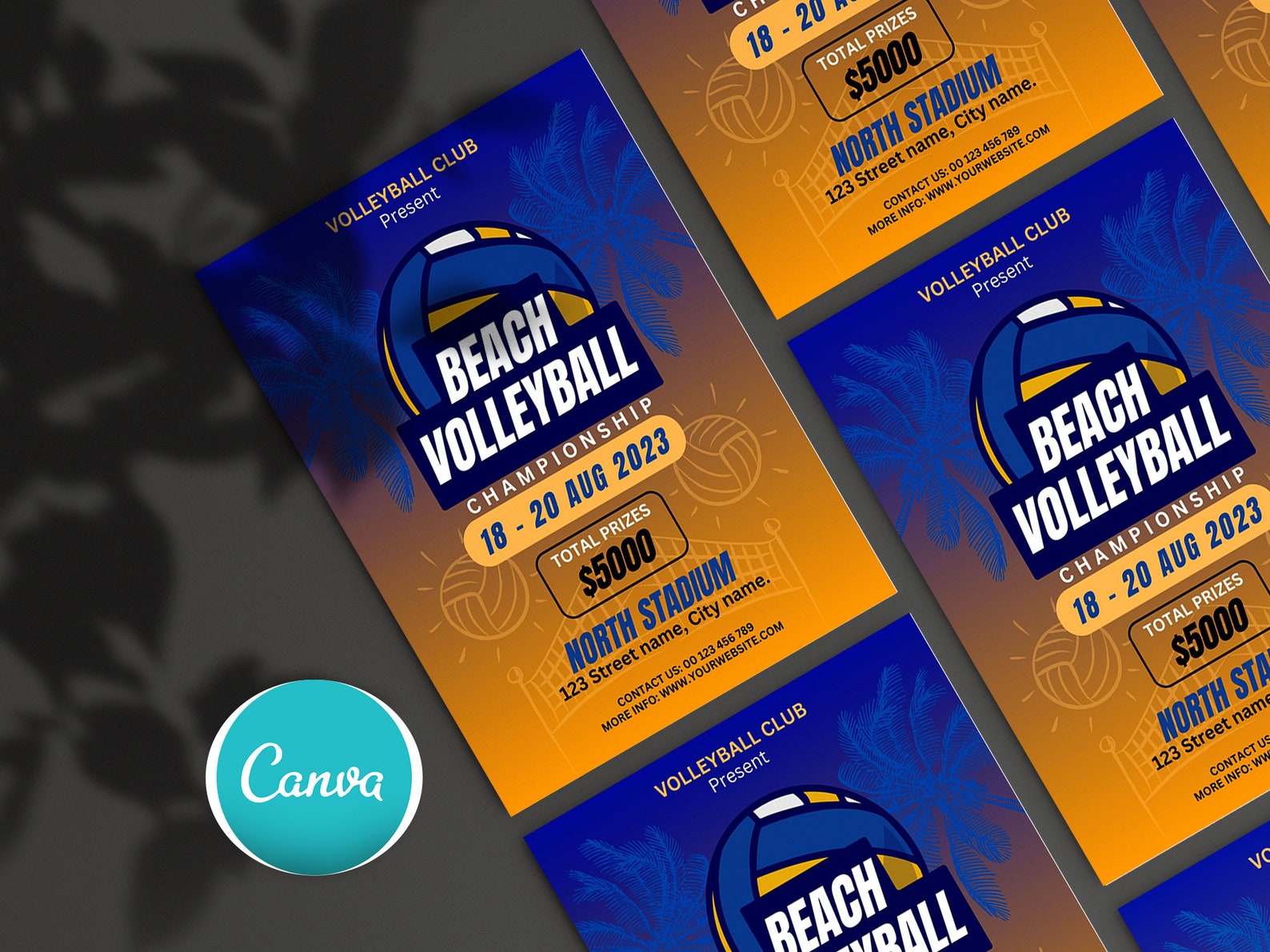 Volleyball Flyer, Volleyball Tournament Design, DIY Canva Volleyball ...