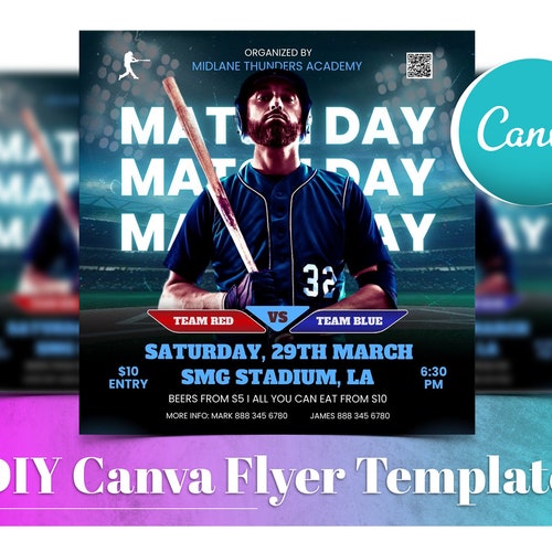 DIY Baseball Schedule EDITABLE Canva Template - Etsy