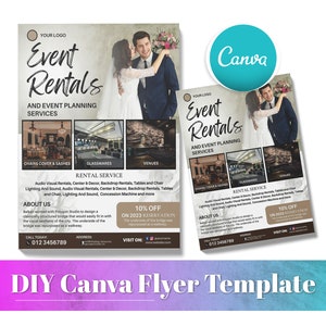 Wedding Venue Flyer, Event Venue, Editable Flyer Design, DIY Canva ...