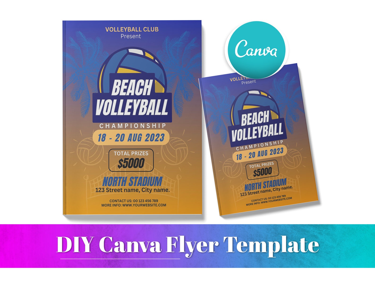 Volleyball Flyer, Volleyball Tournament Design, DIY Canva Volleyball ...