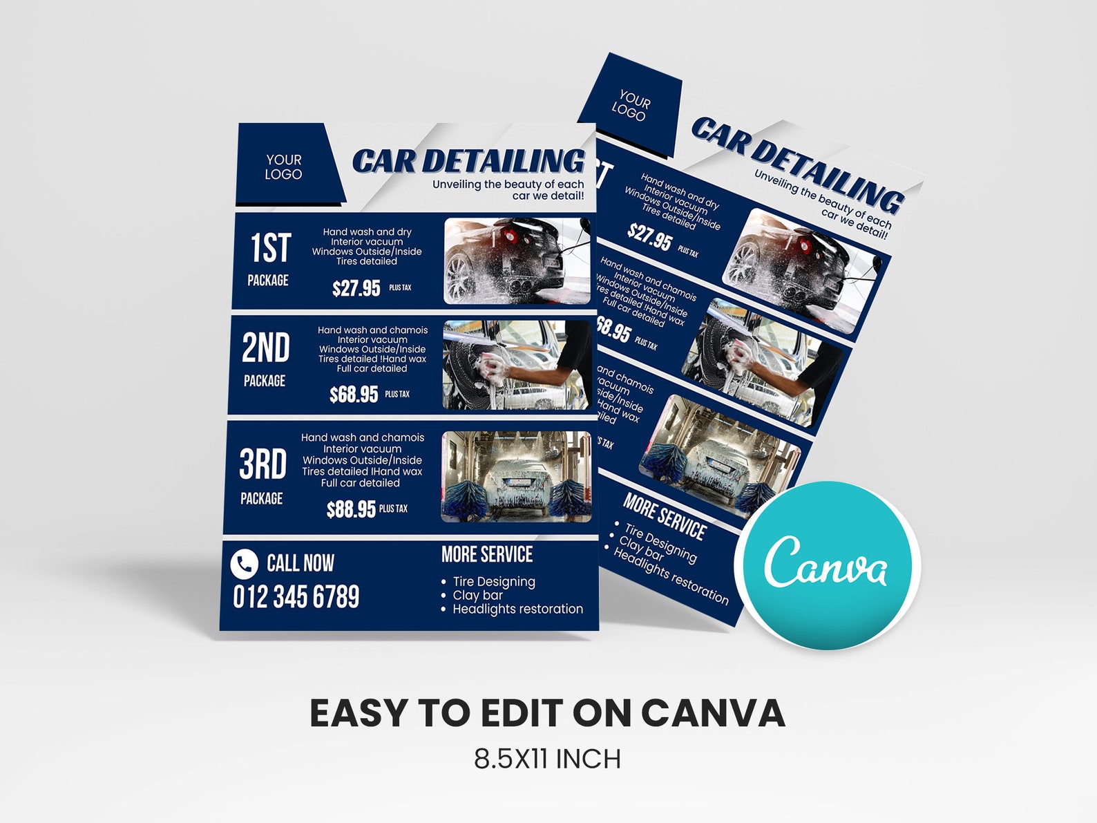 Car Wash Flyer, Automotive Services Price List Design, DIY Canva Car ...