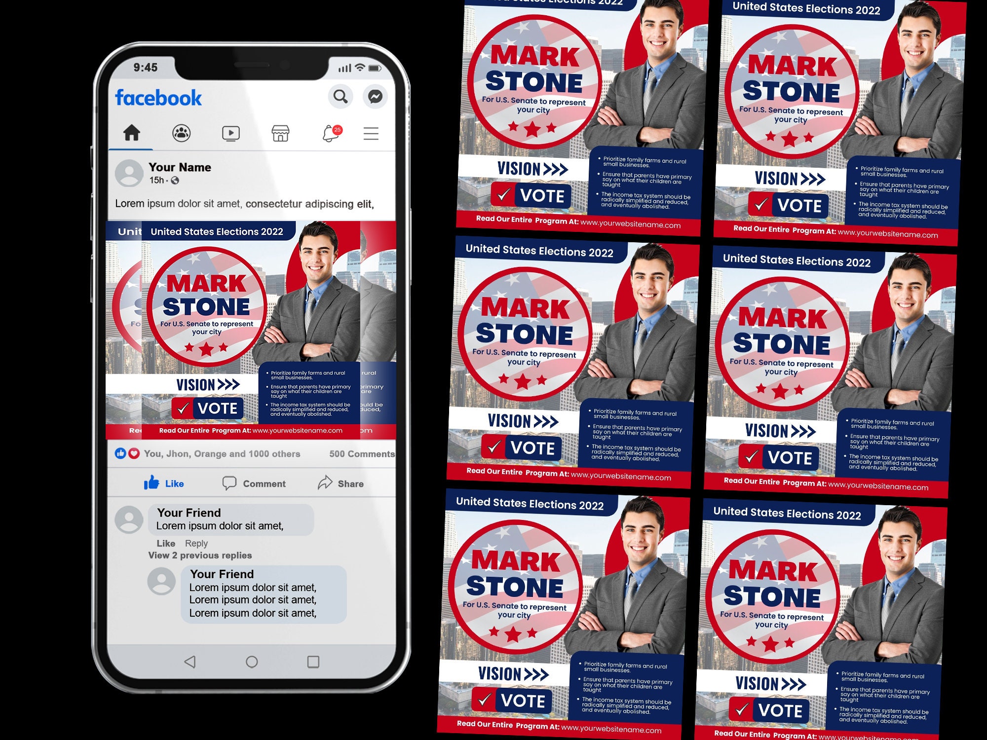 Election Flyer, Printable Election Card Design, DIY Canva Election ...