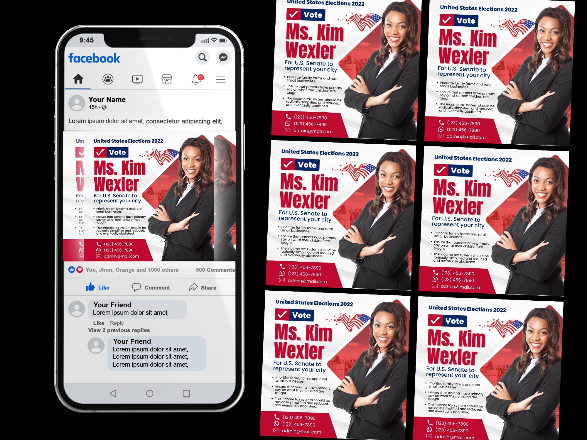 Election Flyer, Printable Election Card Design, DIY Canva Election ...