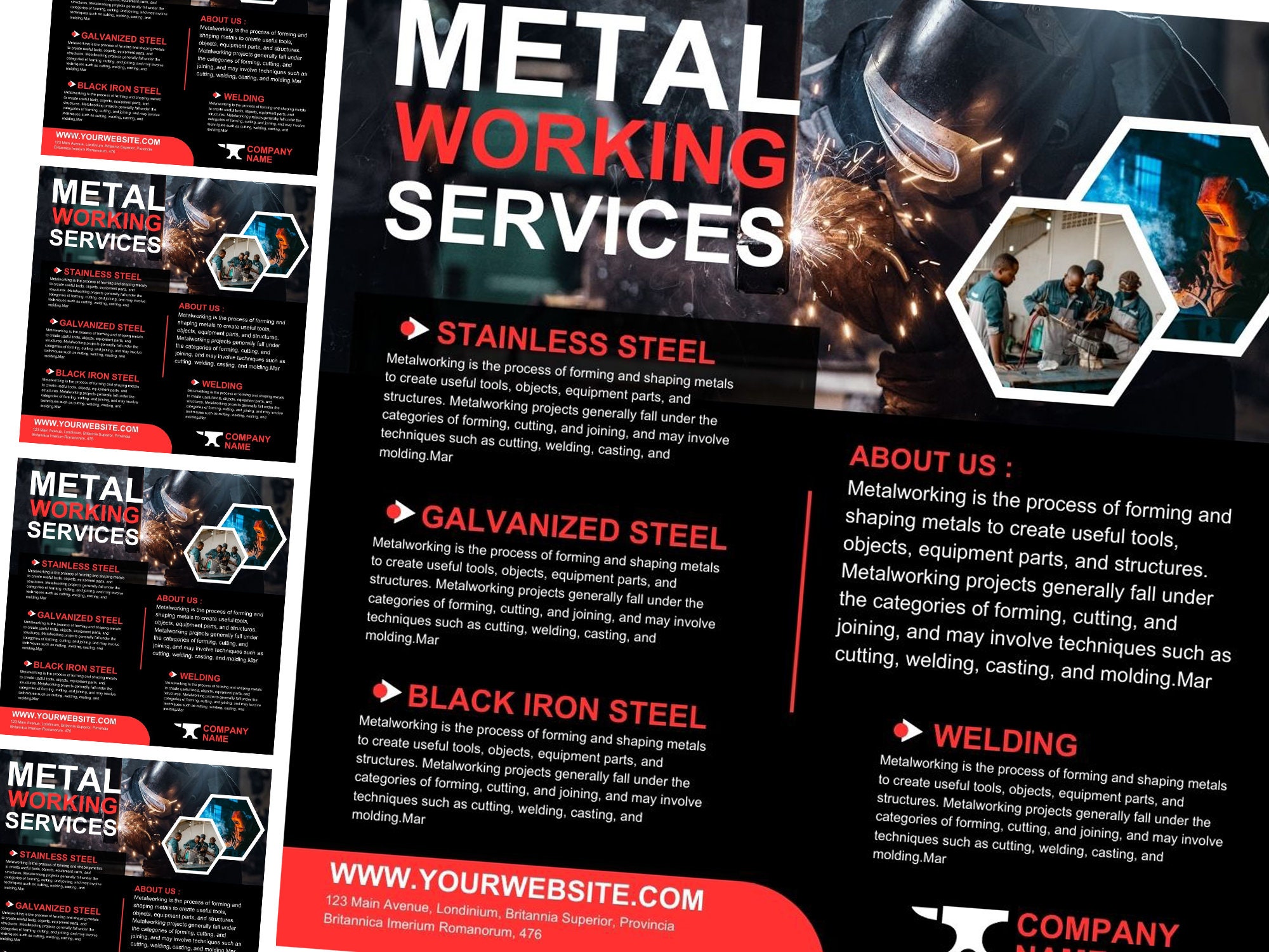 Iron Works Flyer, Metal Works Service Design, DIY Canva Iron Fabricator ...