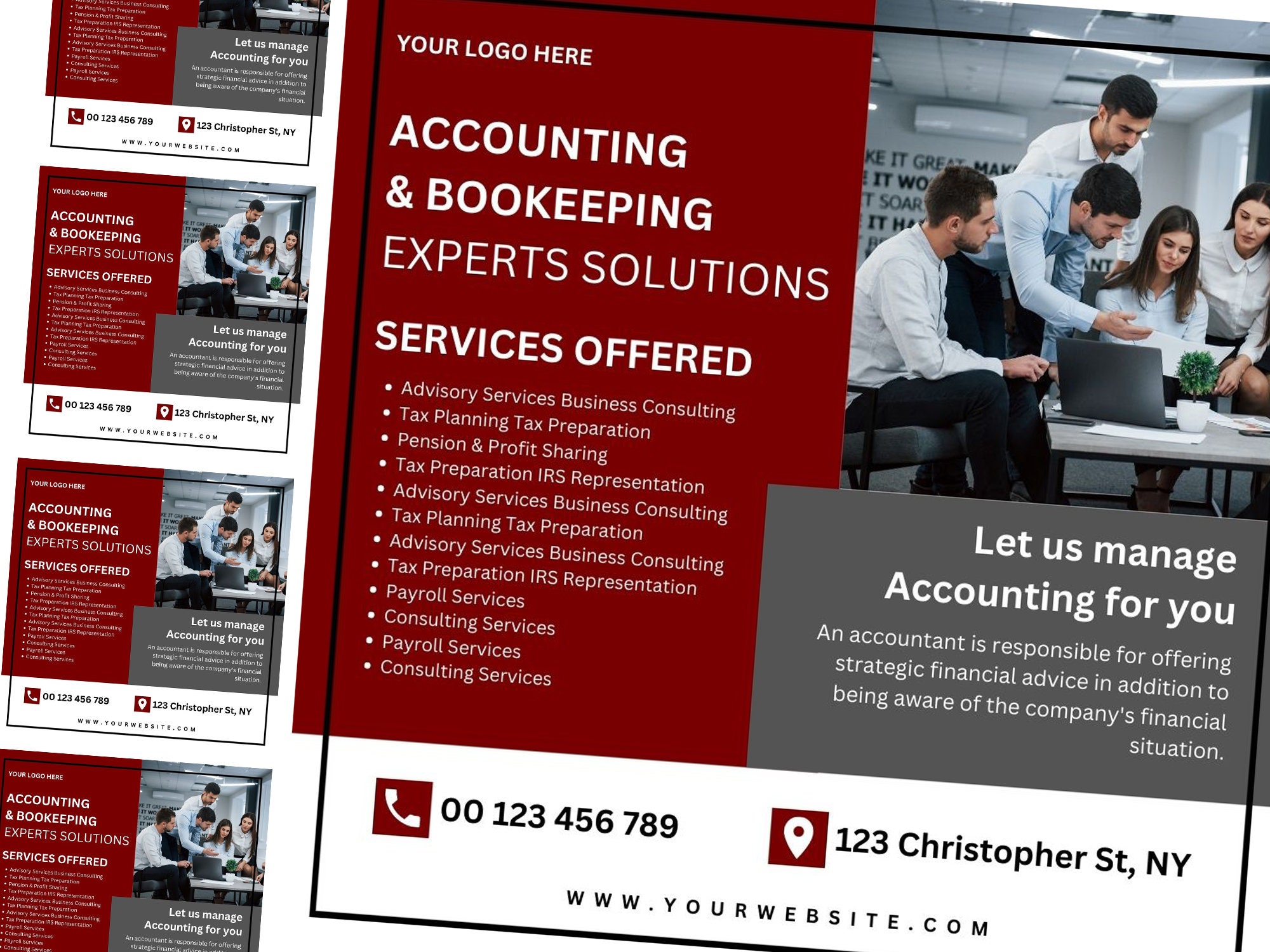 Bookkeeping Flyer, Accounting Services Design, DIY Canva Certified ...
