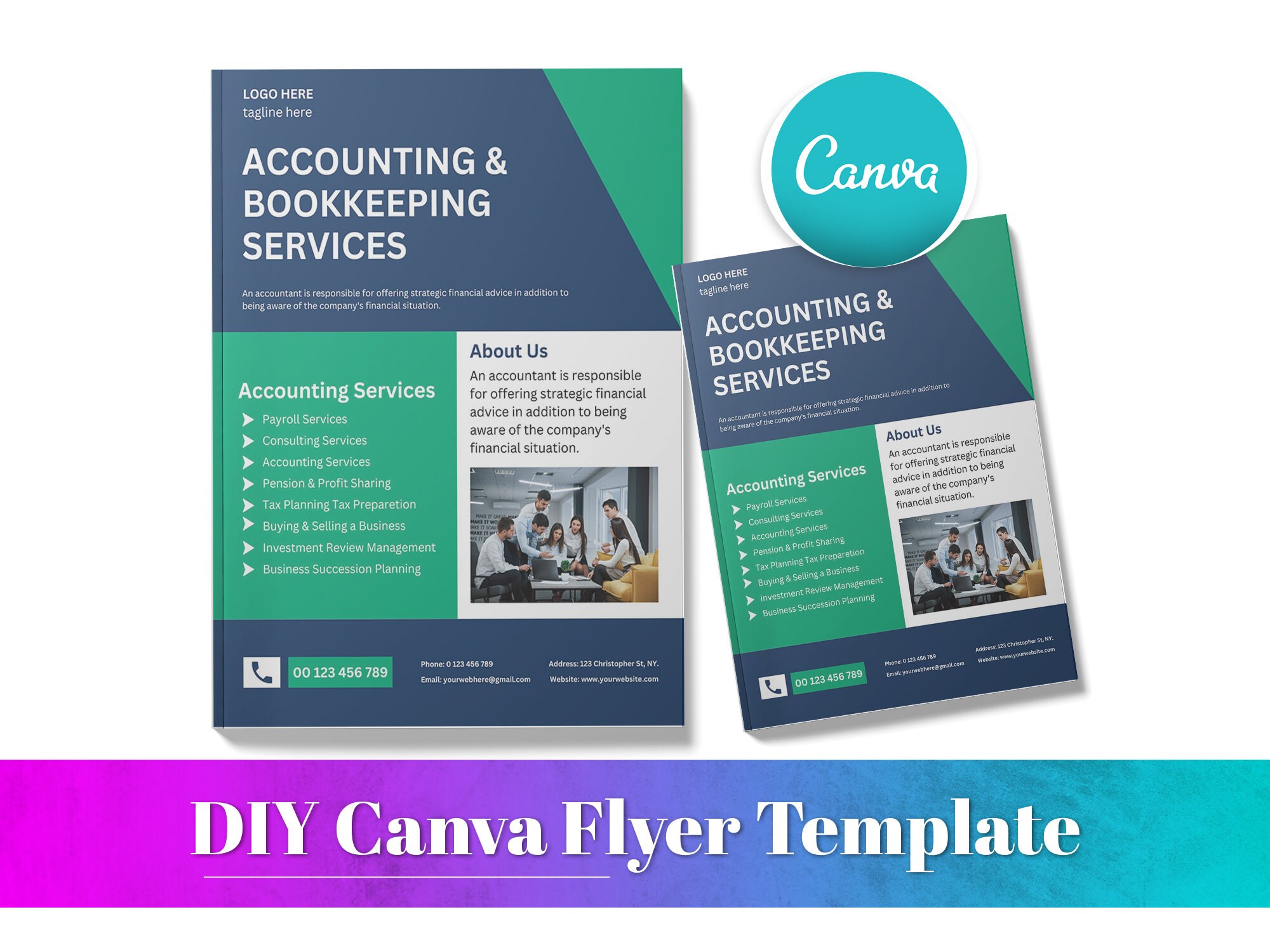 Bookkeeping Flyer, Accounting Services Design, DIY Canva Certified ...