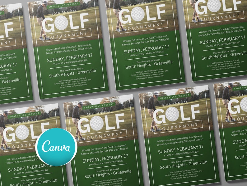 Golf Flyer Golf Club Template DIY Canva Golf Match Poster - Etsy