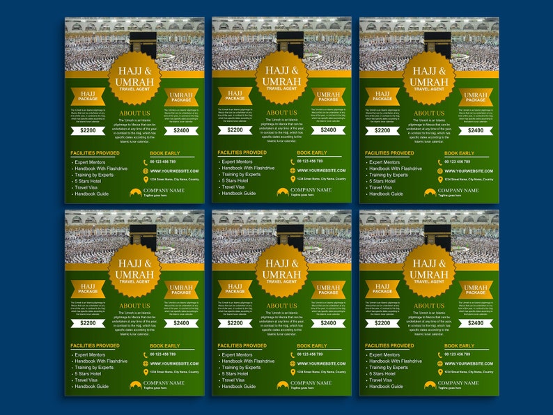 Hajj Flyer, Printable Hajj Umrah Flyer Design, DIY Canva Eid Mubarak ...