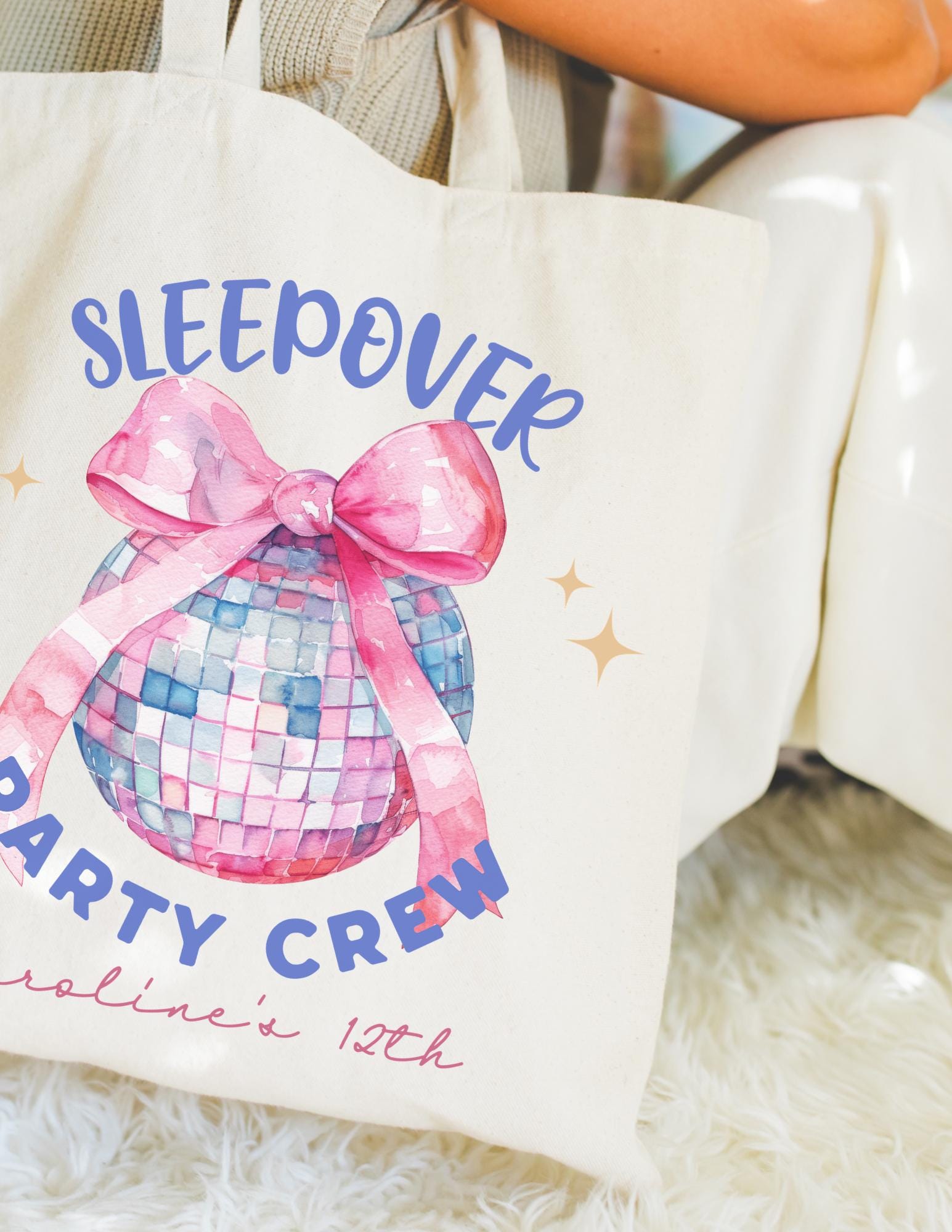 Customized Slumber Party Tote Bag Sleepover Party Favor Teenage Girl ...