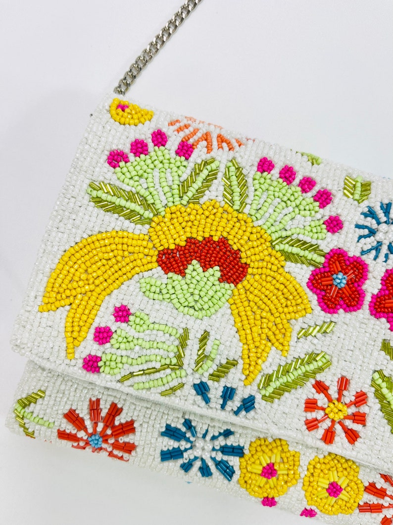 Summer Clutch, Beaded Clutch Purse, Novelty Purse, Flower Clutch, Small ...