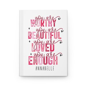 Personalized Self Care Journal You Are Enough Notebook Teenage Girl ...