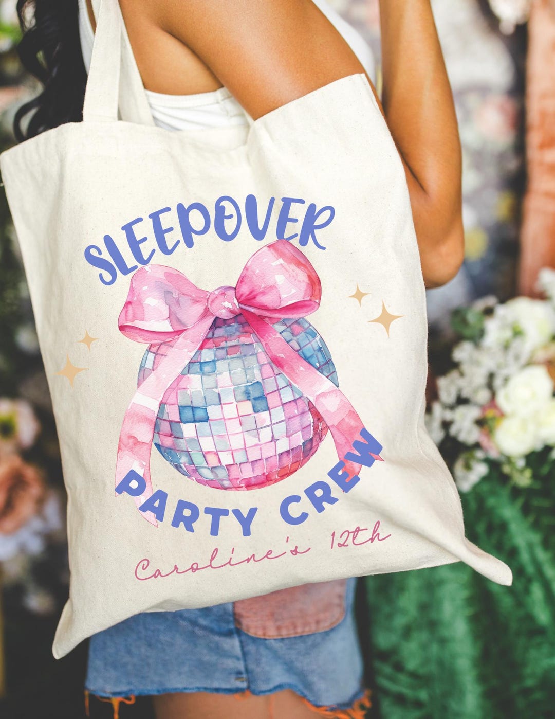 Customized Slumber Party Tote Bag Sleepover Party Favor Teenage Girl ...
