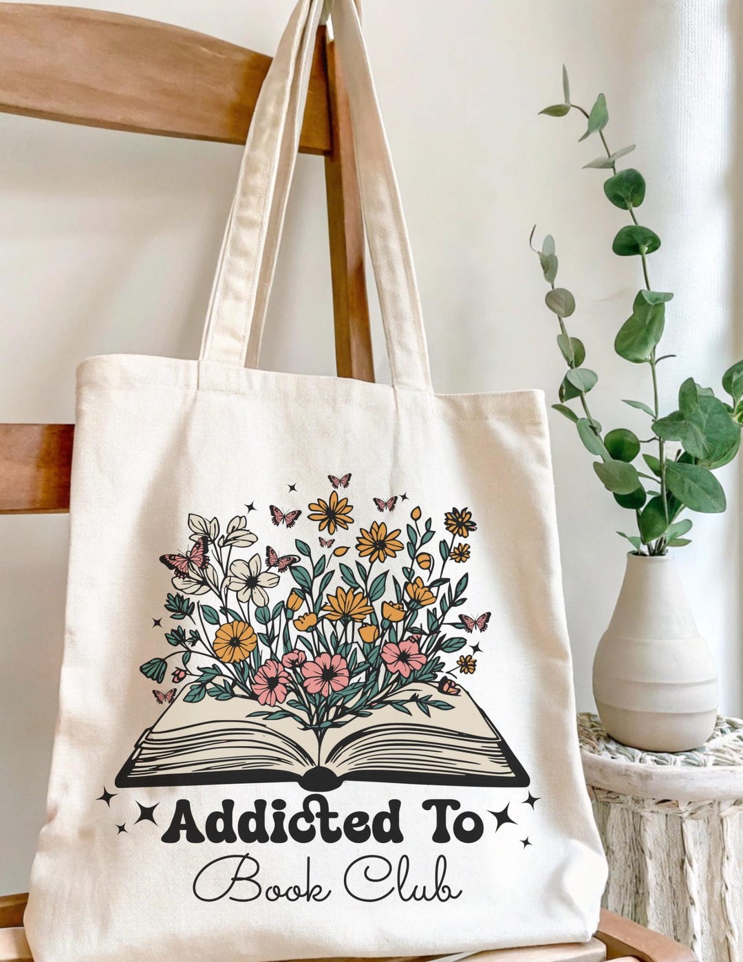 Custom Literary Girl Tote Bag Female Book Club Bag Personalized ...