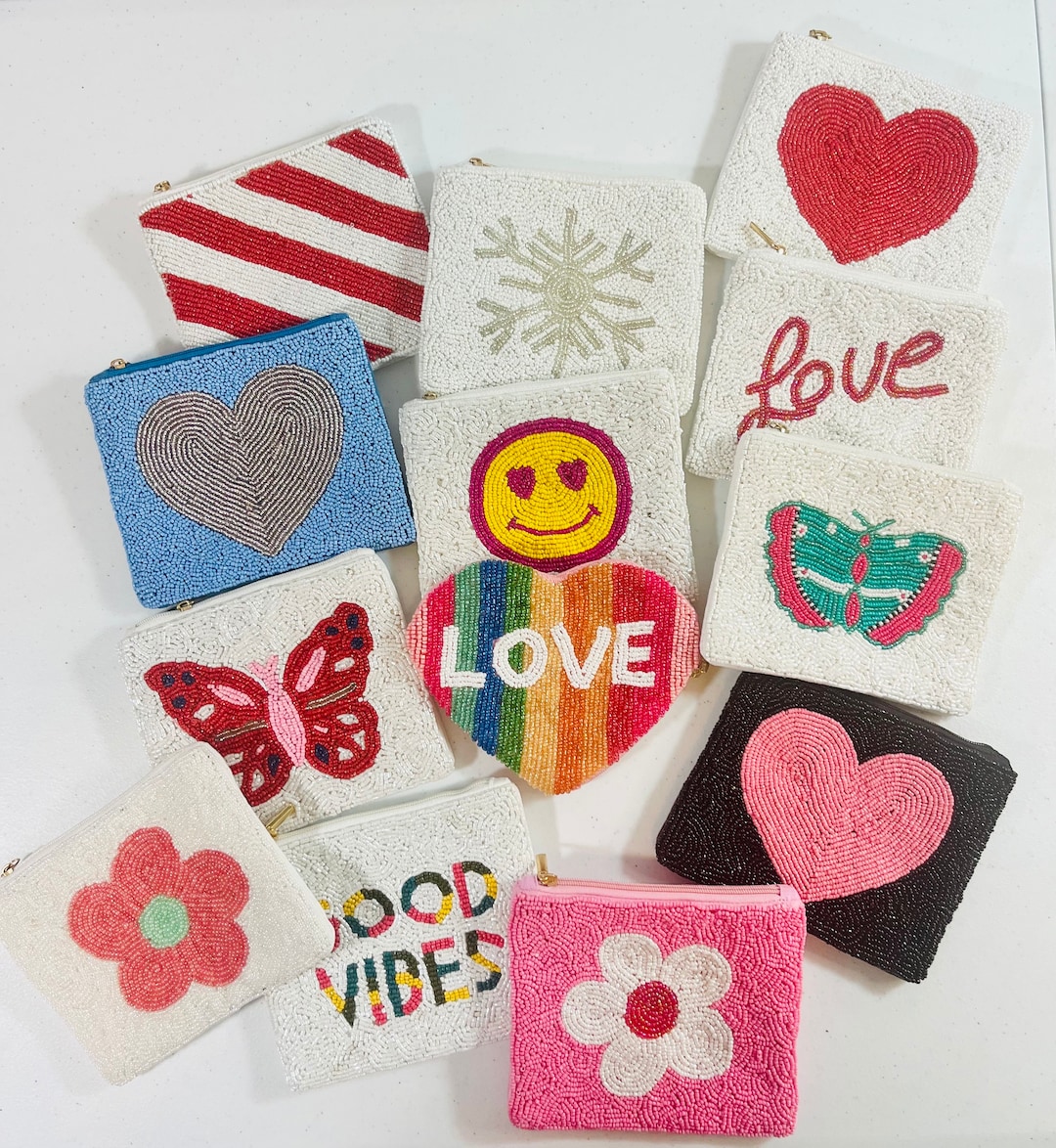 Beaded Coin Pouch, Beaded Coin Purse, Cute Coin Purse, Cute Party Favor ...