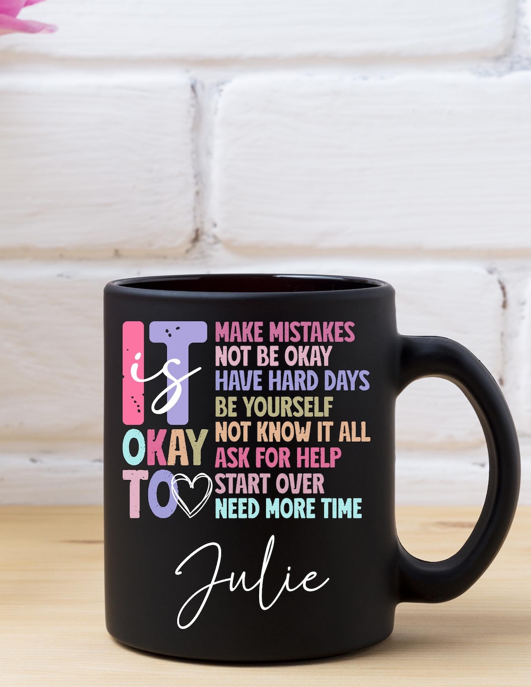 Customized Self Love Mug Women Custom Name Mental Health Coffee Mug ...