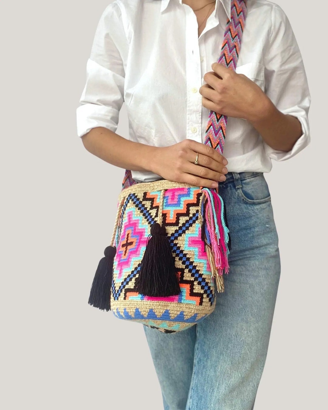 Colorful Crossbody Wayuu Crossbody Wayuu Bag Crochet - Etsy